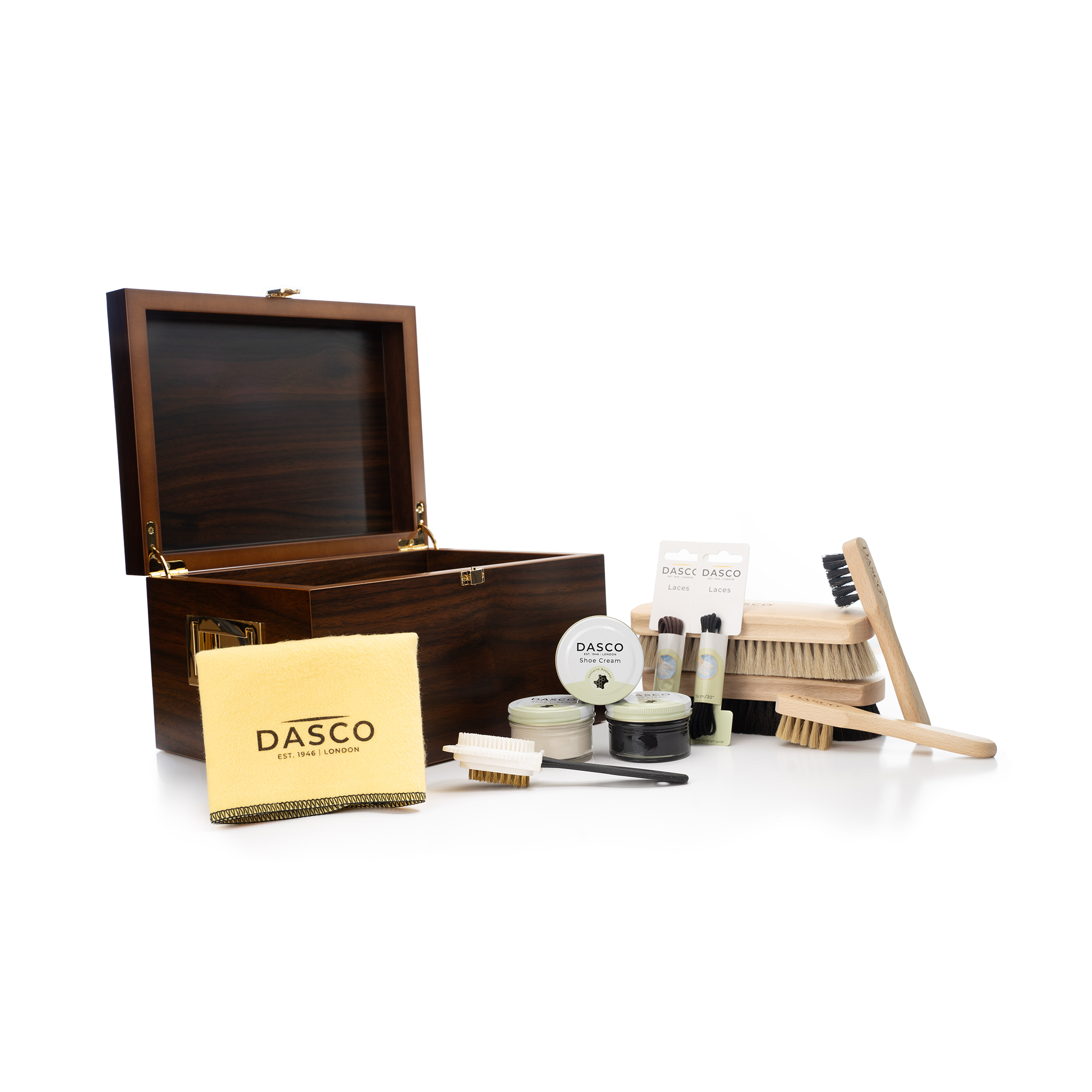 DASCO - FILLED VALET BOX - WALNUT / BRASS